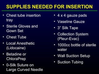 Chest Tube In-Service | PPT