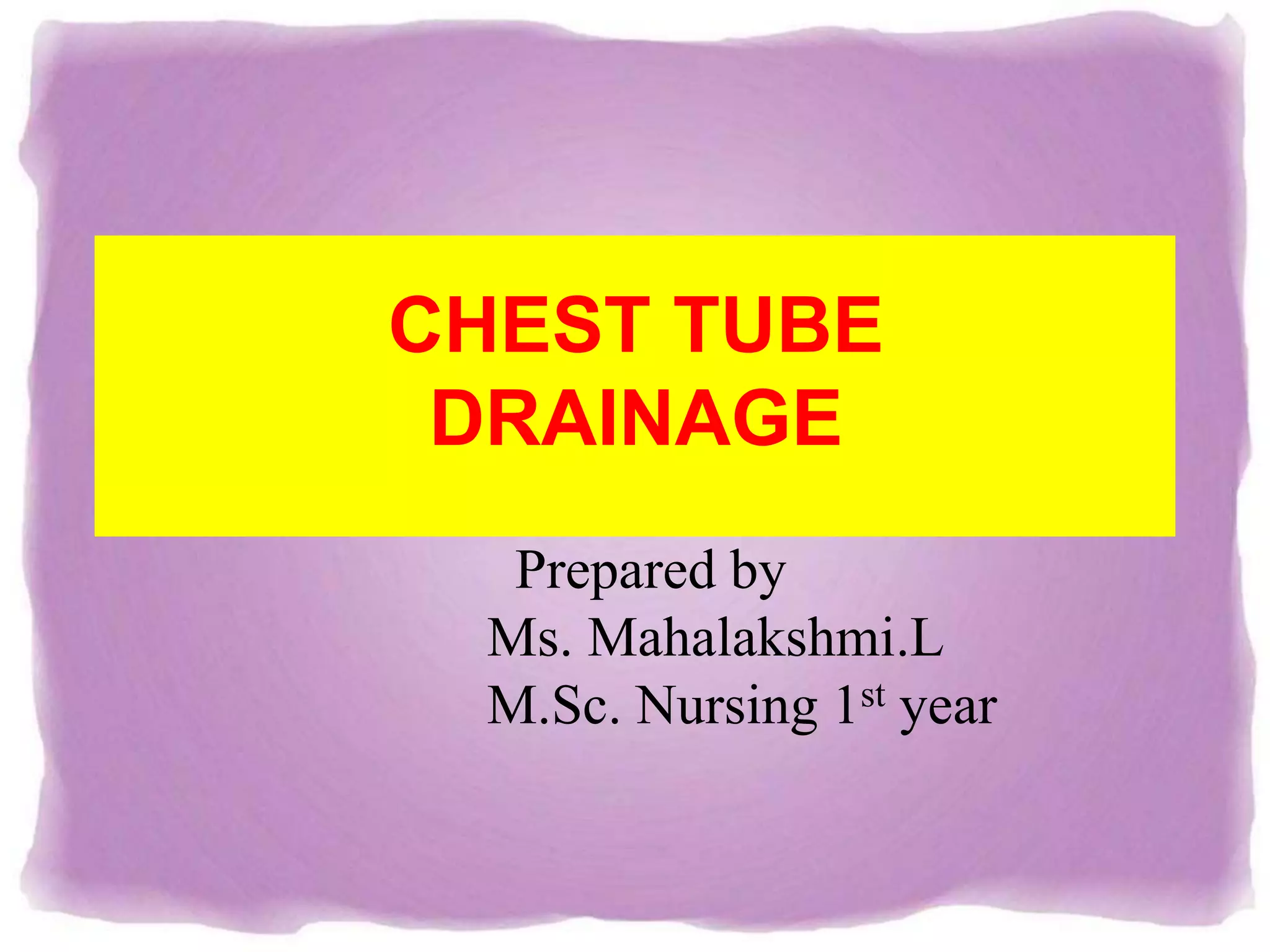 Chest Tube Insertion Ppt