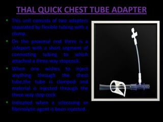 Chest tube drainage - Dr.Tinku Joseph | PPTX