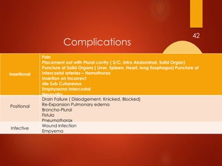 chest tube drainage2 uses and indecation | PPTX