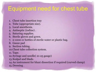 chest tube drainage2 uses and indecation | PPT