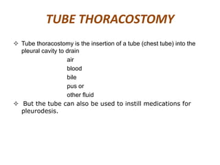 Chest tube insertion | PPTX
