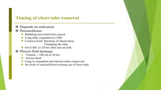 Intercostal Drainage Tubes -Indications,methods,uses | PPTX