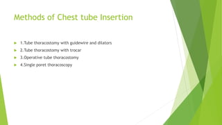 Intercostal Drainage Tubes -Indications,methods,uses | PPTX