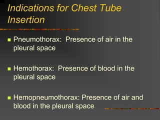 ChestTubes and the drainages - Nursing Care | PPT