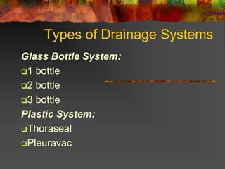 ChestTubes and the drainages - Nursing Care | PPT