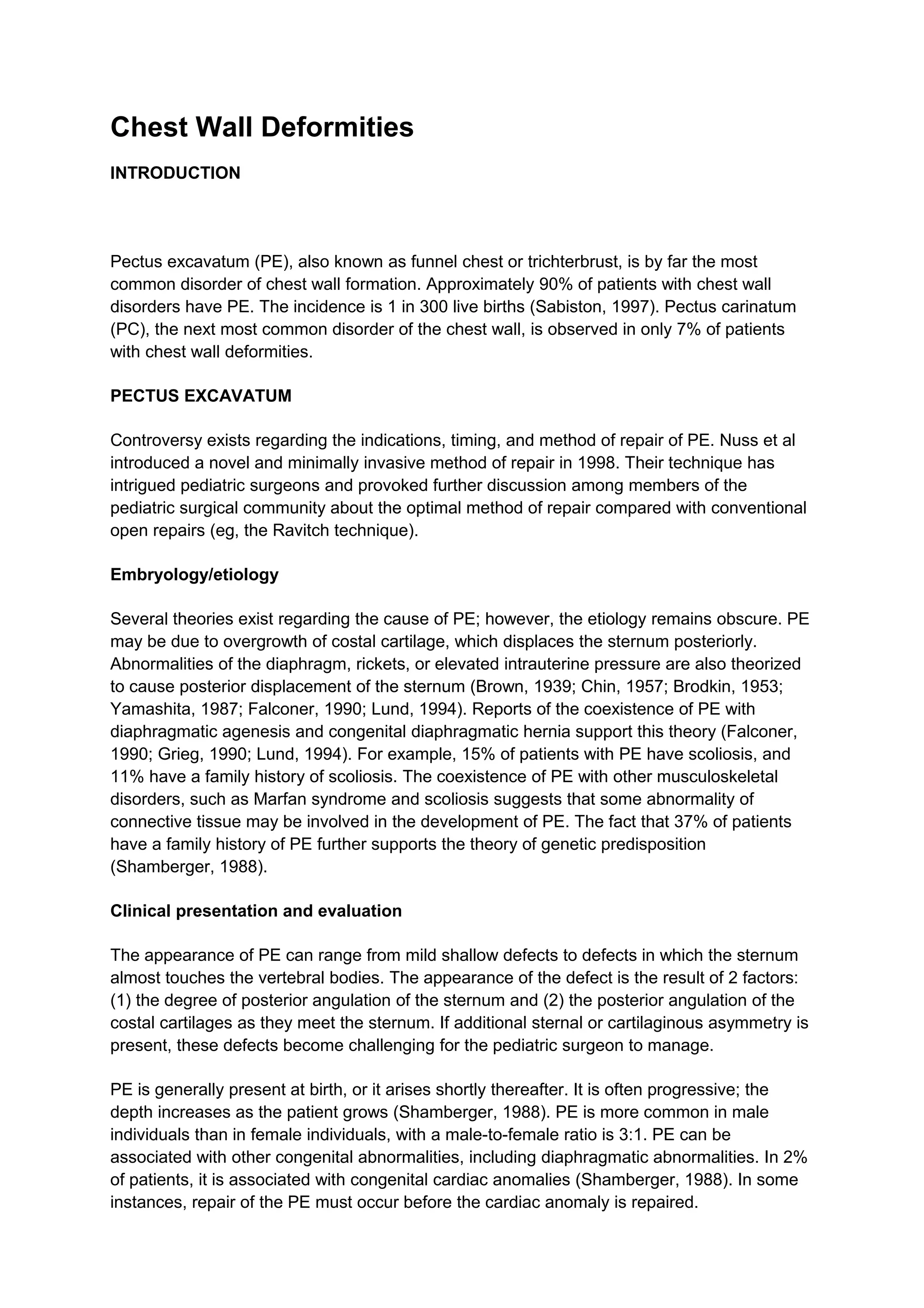 Chest wall deformities | DOC