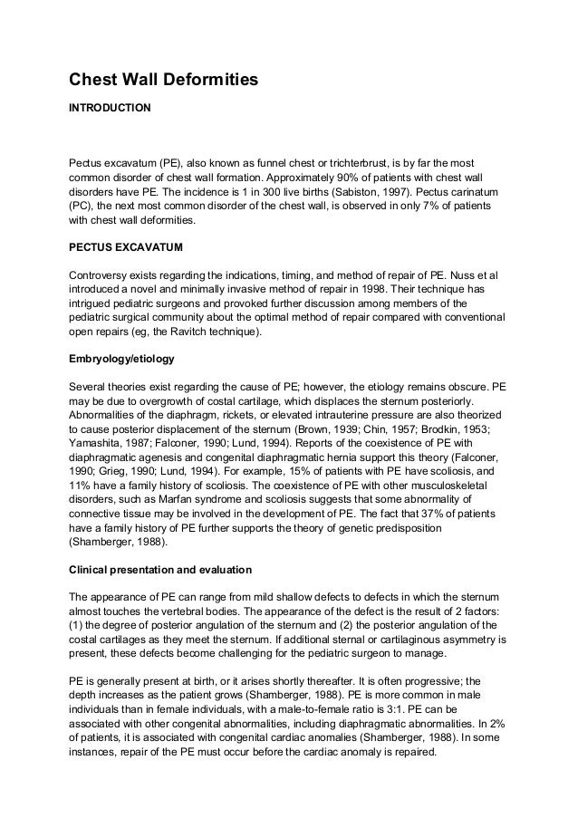 Chest wall deformities
