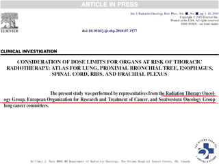 CHEST WALL TOXICITY IN SABR : PREDICTORS AND CONTOURING OF CHEST WALL | PPT
