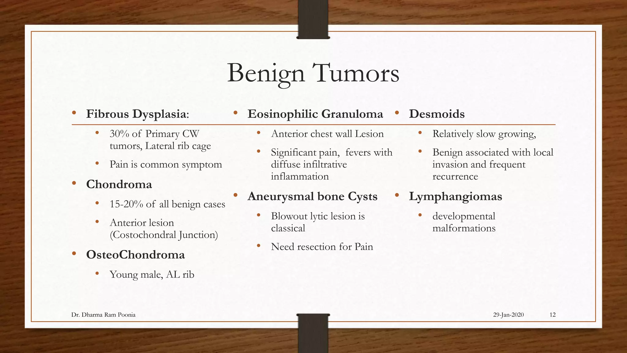 Chest wall tumors dr dharma | PPTX
