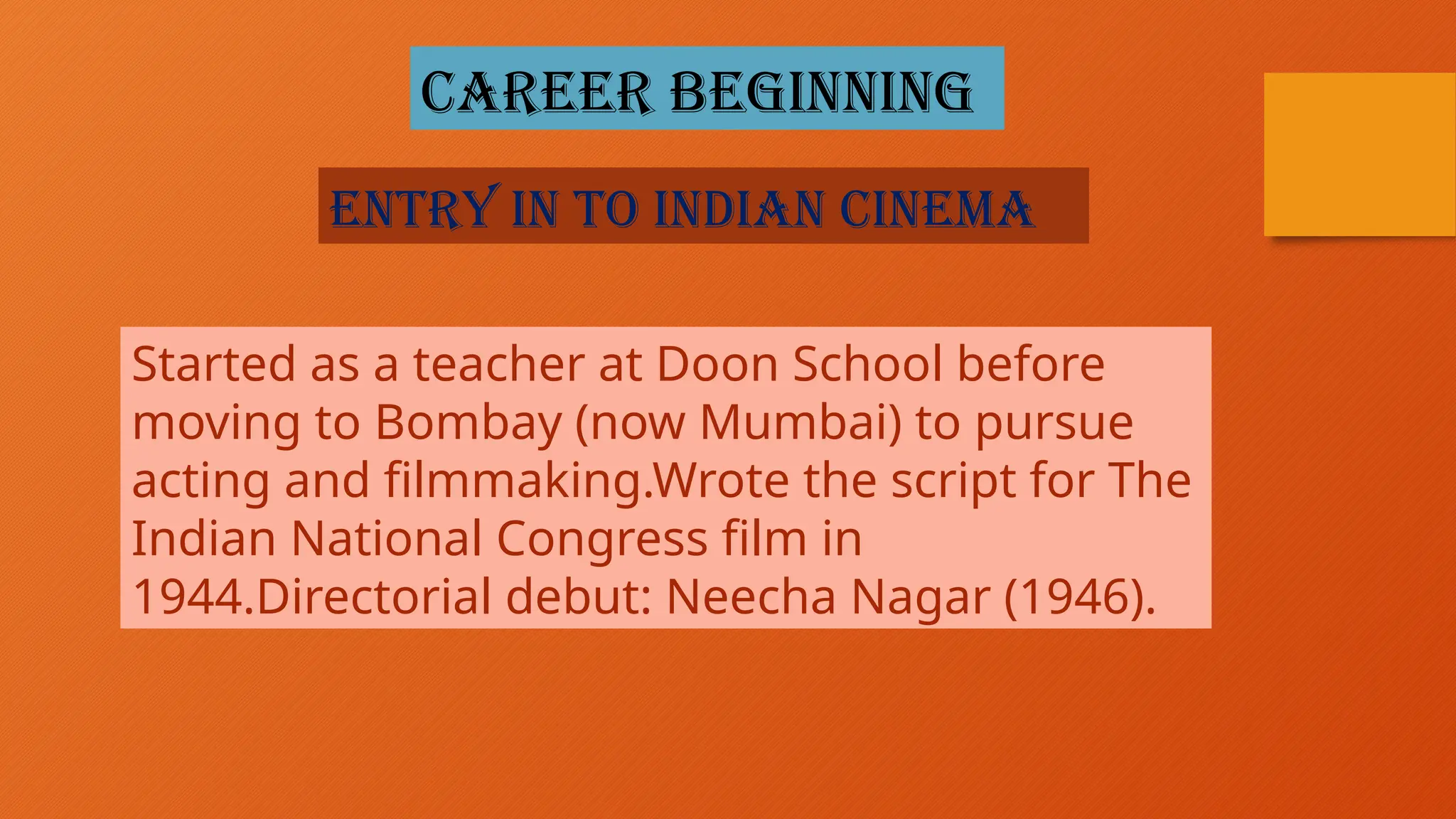 Chetan Anand .pptx.pptx the great man in indian cinema. | PPT