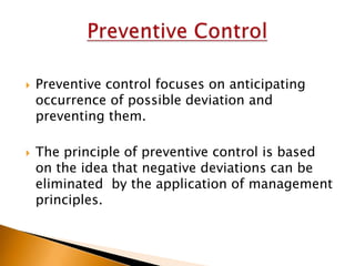 control system , feed forward, preventive, profit & loss control& ROI ...