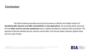 Building a Simple Python Tool for Website Vulnerability Scanning | PPTX