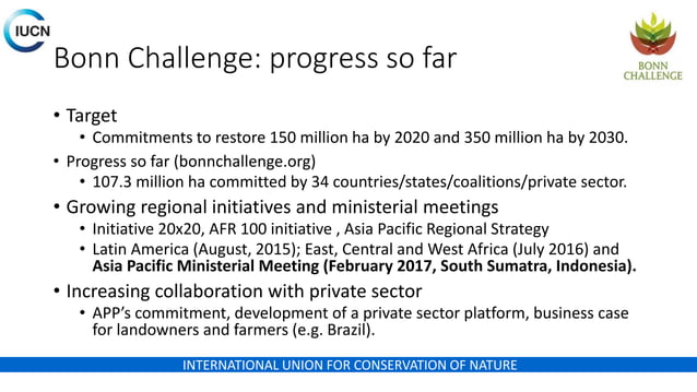 Restoring our rainforests: Bonn Challenge and Forest Landscape ...