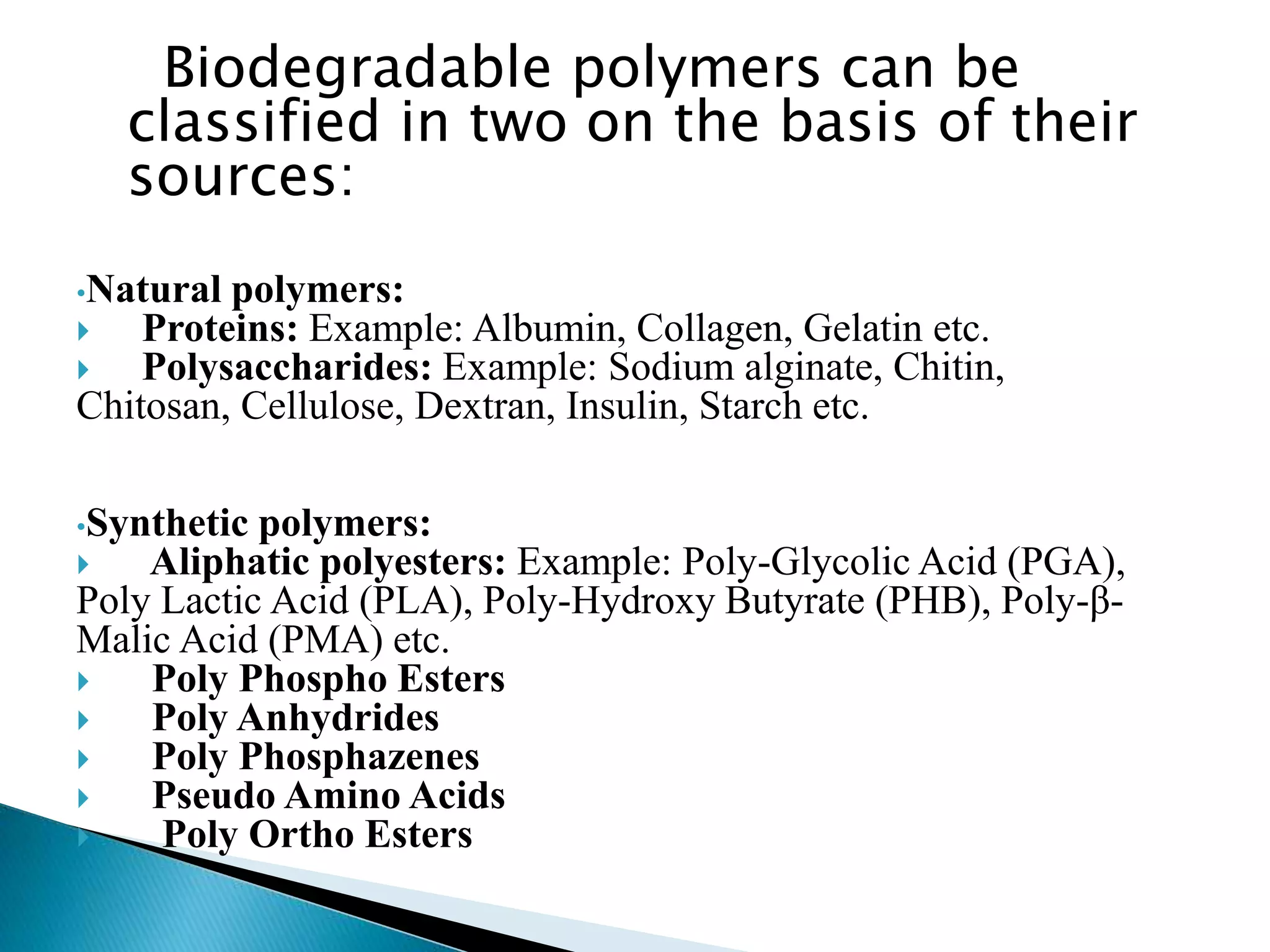 Biodegradable Polymers | PPTX