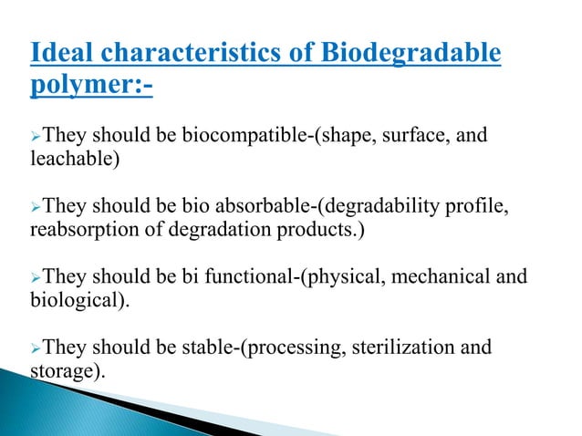 Biodegradable Polymers | PPTX