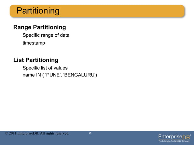Chetan postgresql partitioning | PPT Chetan postgresql partitioning | PPT