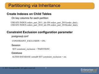 Chetan postgresql partitioning | ODP | Databases | Computer Software and Applications