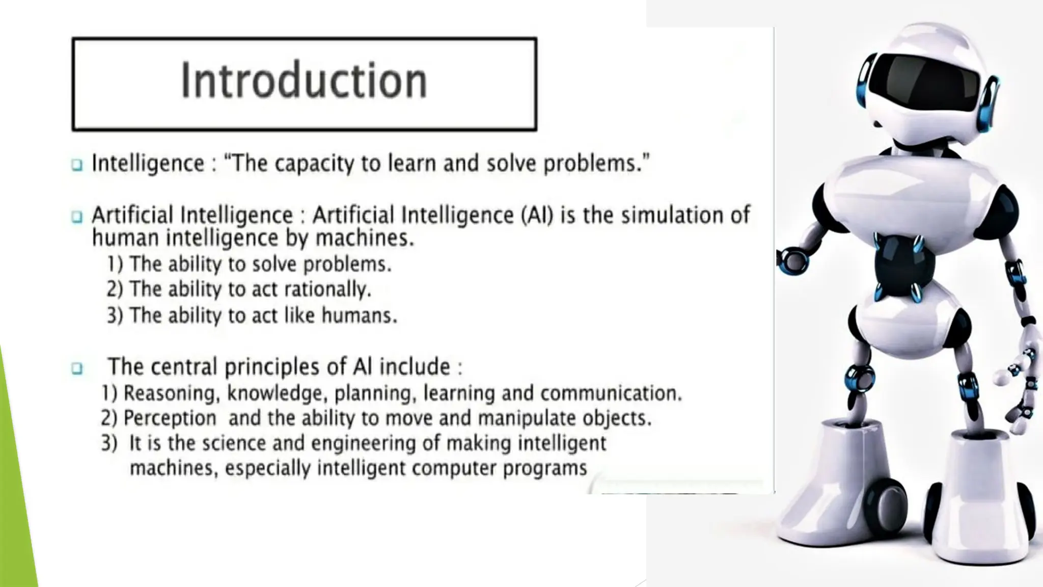 Introduction to the Artificial intelligence PPT | PPTX