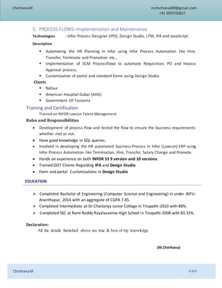 Chethana infor resume | DOCX | Computer Software and Applications | Computing