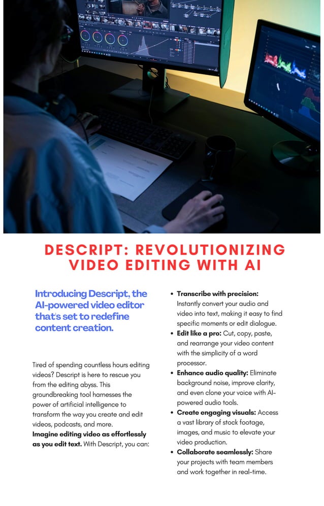 Content Creations made Easy with Descript ai. | PDF