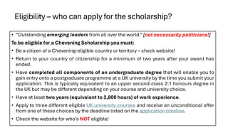 General Information About the Chevening Scholarship Application and ...