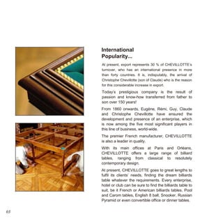 Chevillotte: The Manufacturer of Exclusive Modern Billiard Tables ...