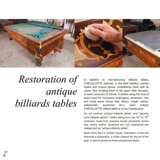 Chevillotte: The Manufacturer of Exclusive Modern Billiard Tables ...