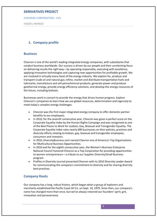 Chevron - Derivatives and Financial Engineering Project | PDF