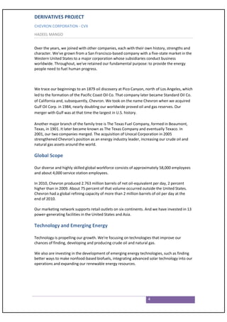 Chevron - Derivatives and Financial Engineering Project | PDF
