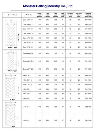 Chevron belt - pattern type - Monster Belting | PDF