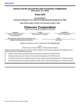 Q3 2009 Earning Report of Chevron Corp. | PDF