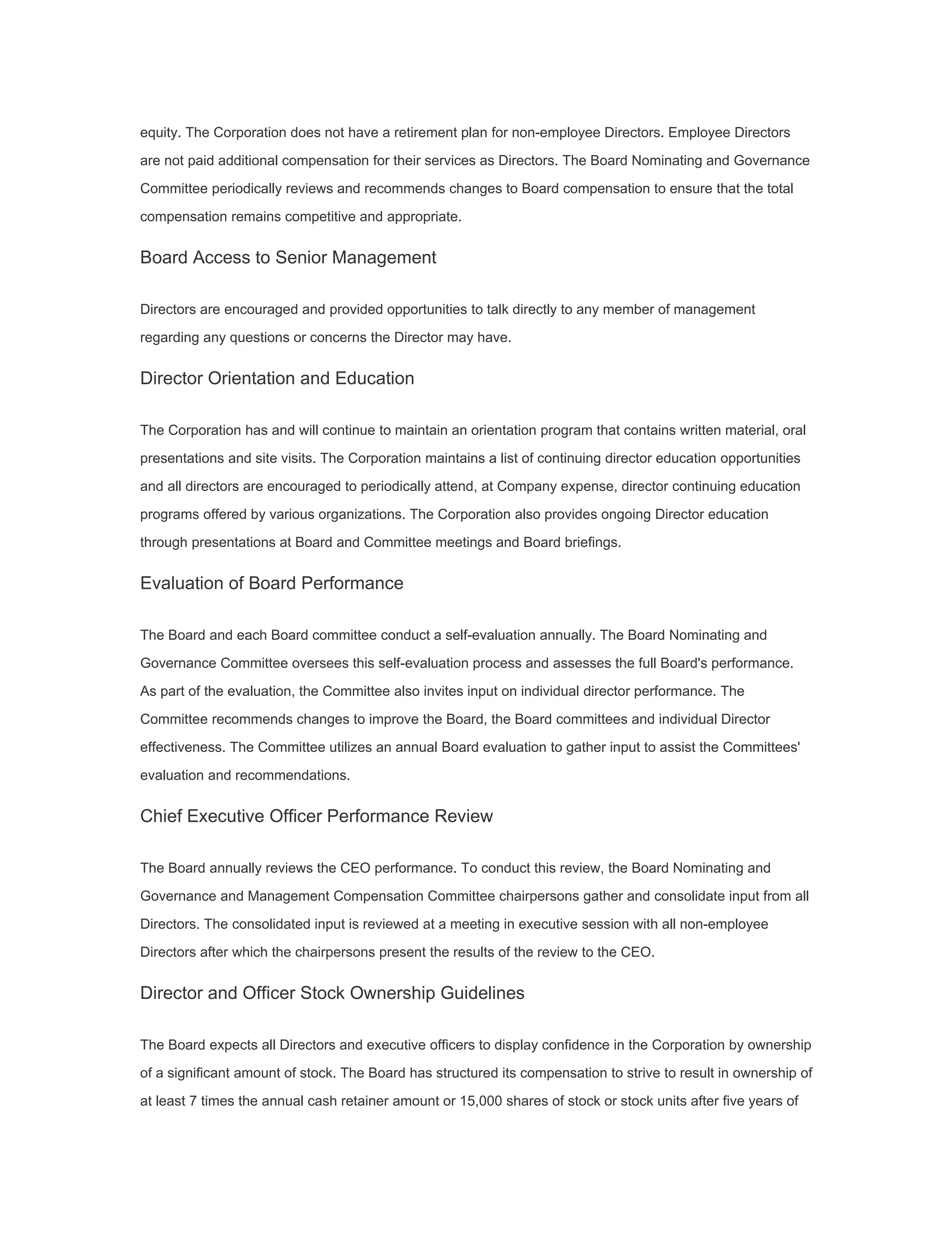 Chevron Corp_Corporate Governance_Governance Guidelines | DOC