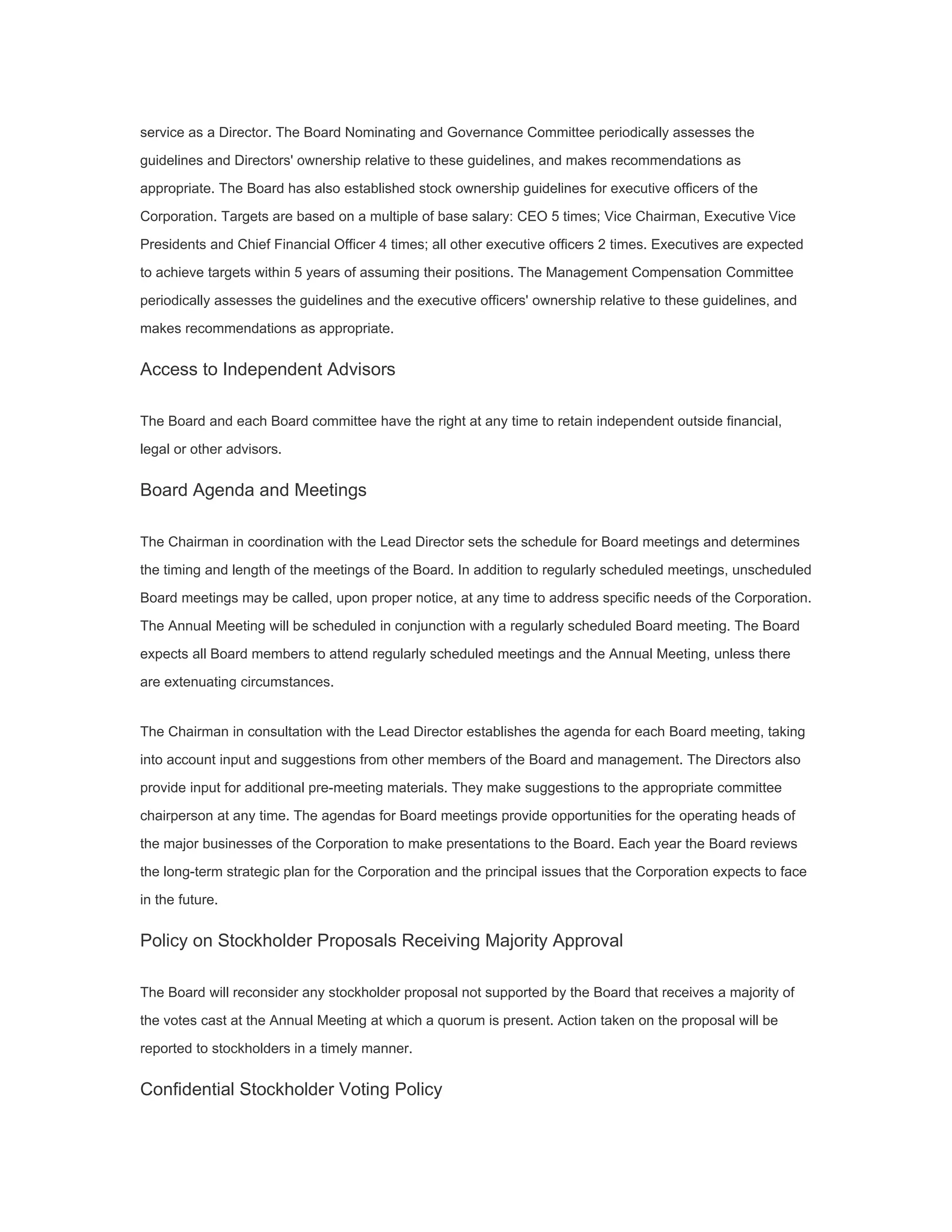 Chevron Corp_Corporate Governance_Governance Guidelines | DOC