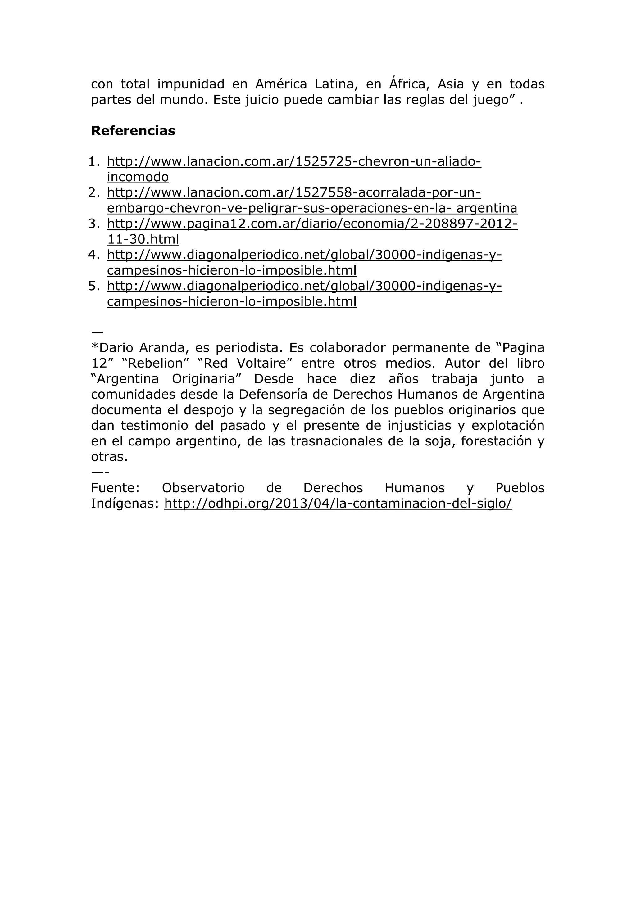 Chevron-Texaco en Ecuador: La contaminación del siglo | PDF