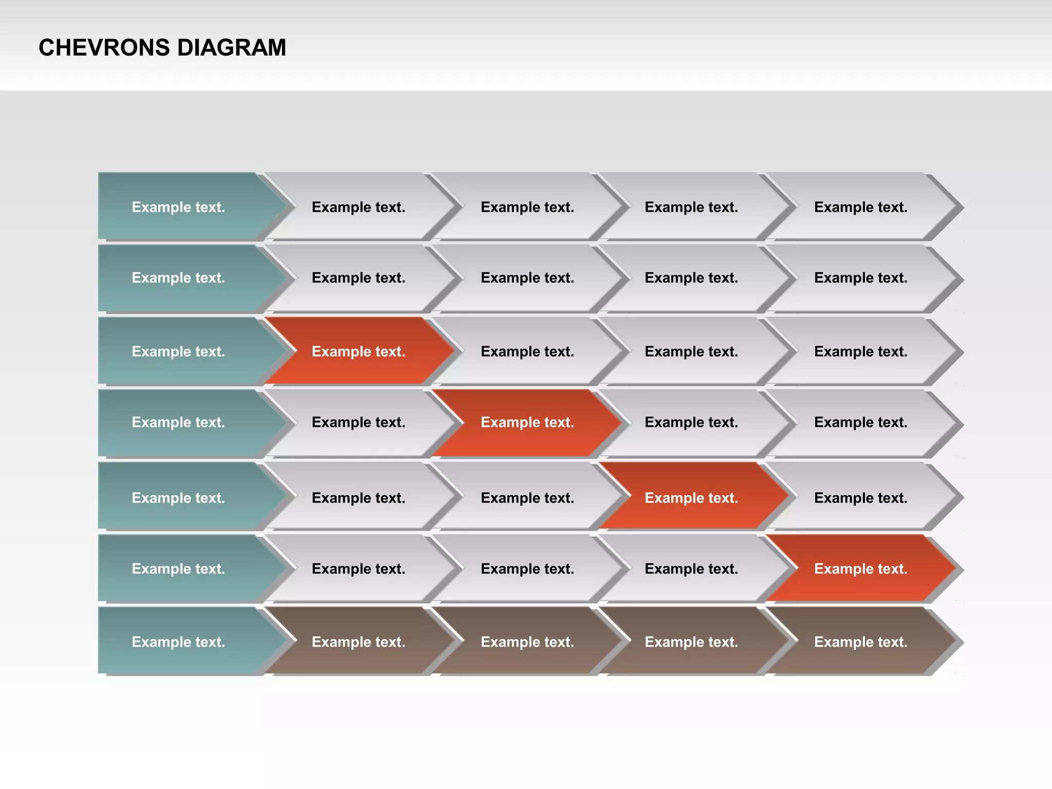 Chevron with Text Boxes Diagram | PPT