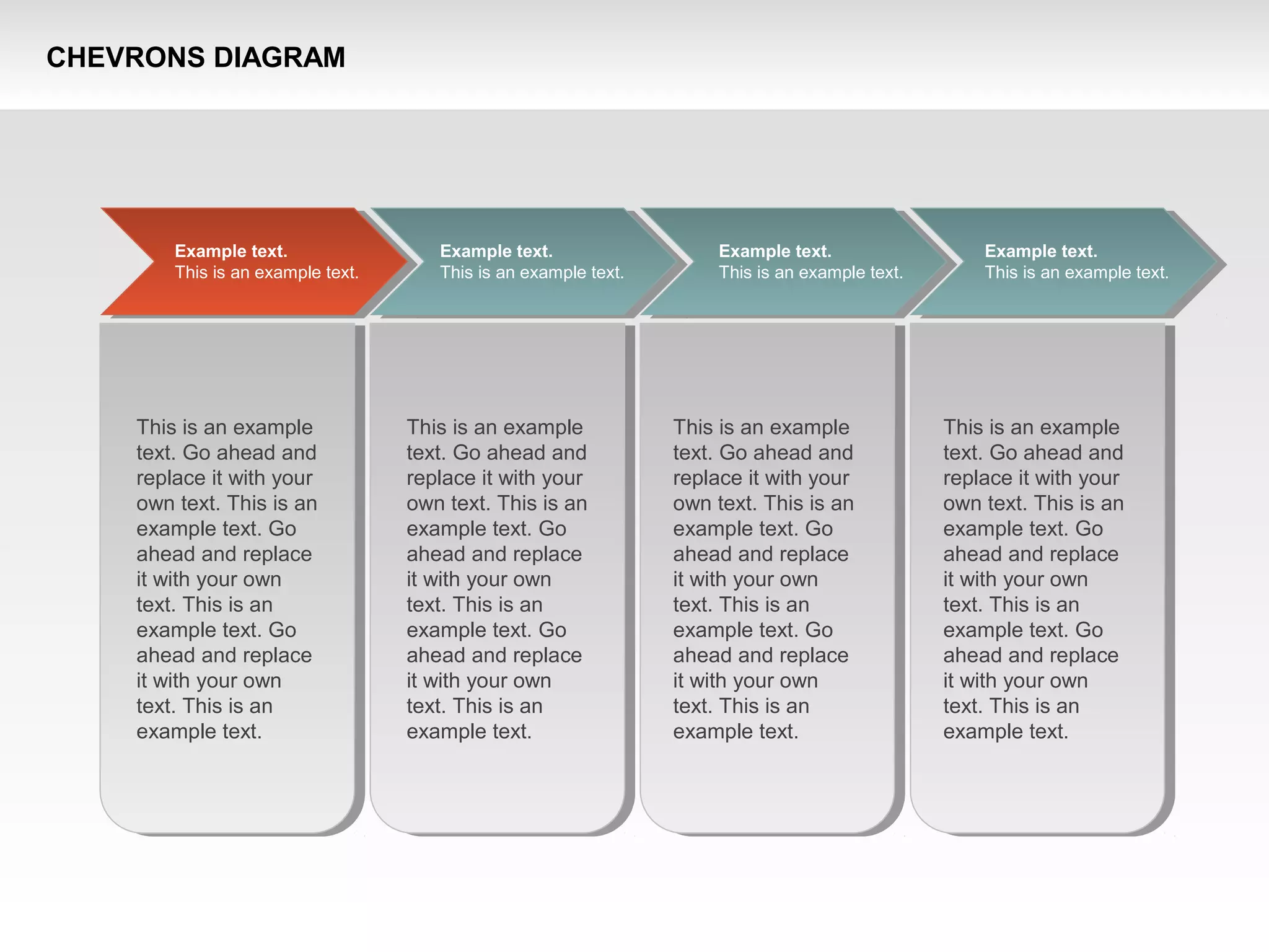 Chevron with Text Boxes Diagram | PPT
