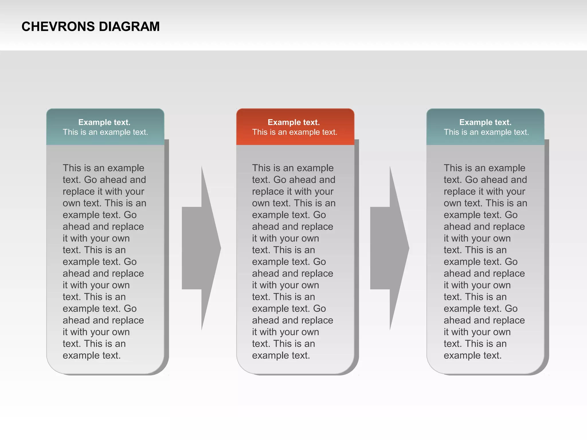 Chevron with Text Boxes Diagram | PPT