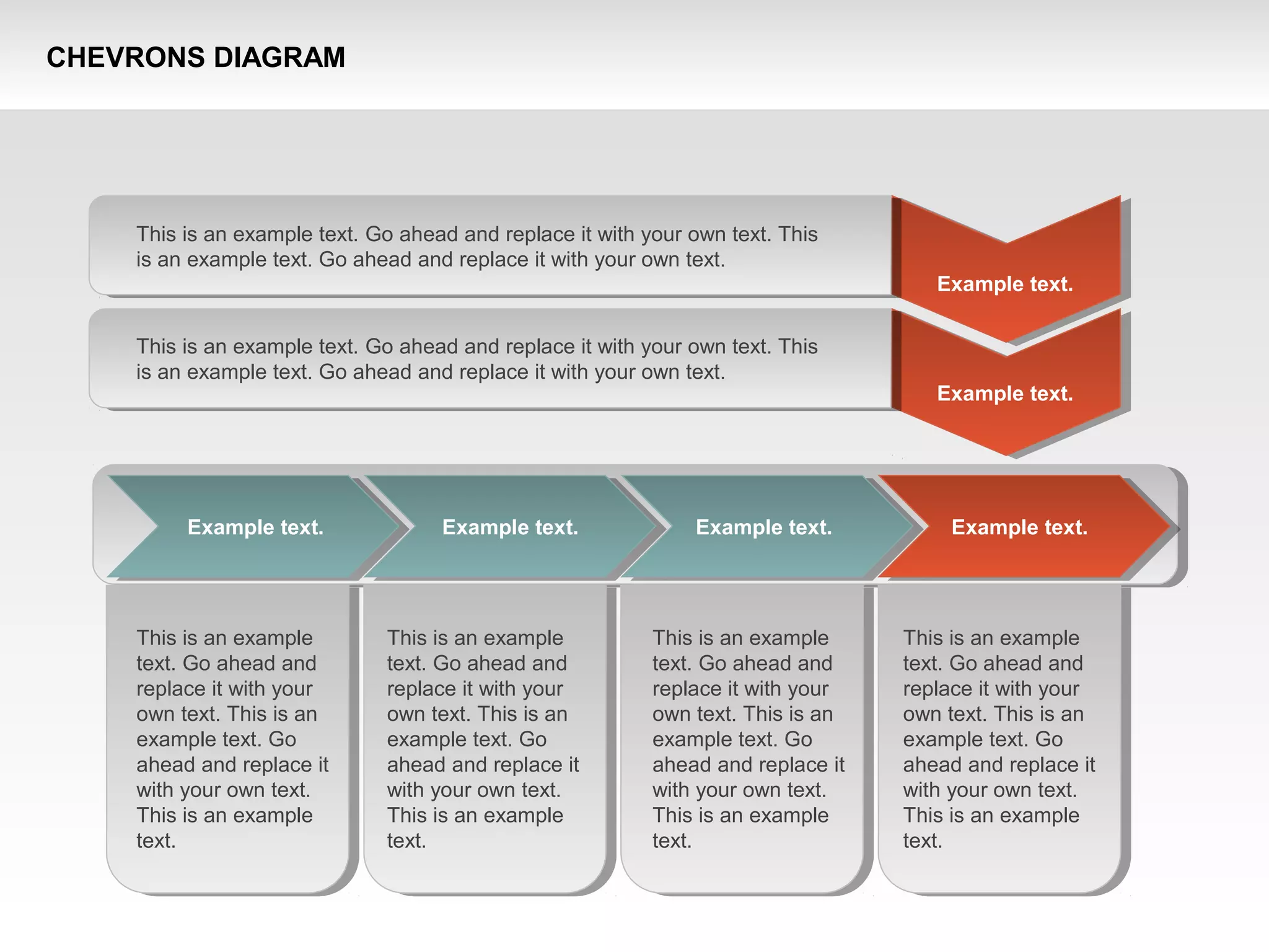 Chevron with Text Boxes Diagram | PPT