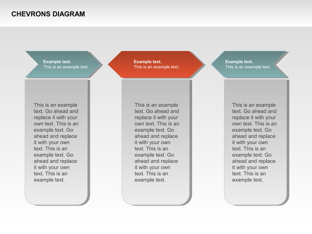Chevron with Text Boxes Diagram | PPT