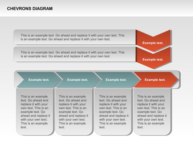 Chevron with Text Boxes Diagram | PPT