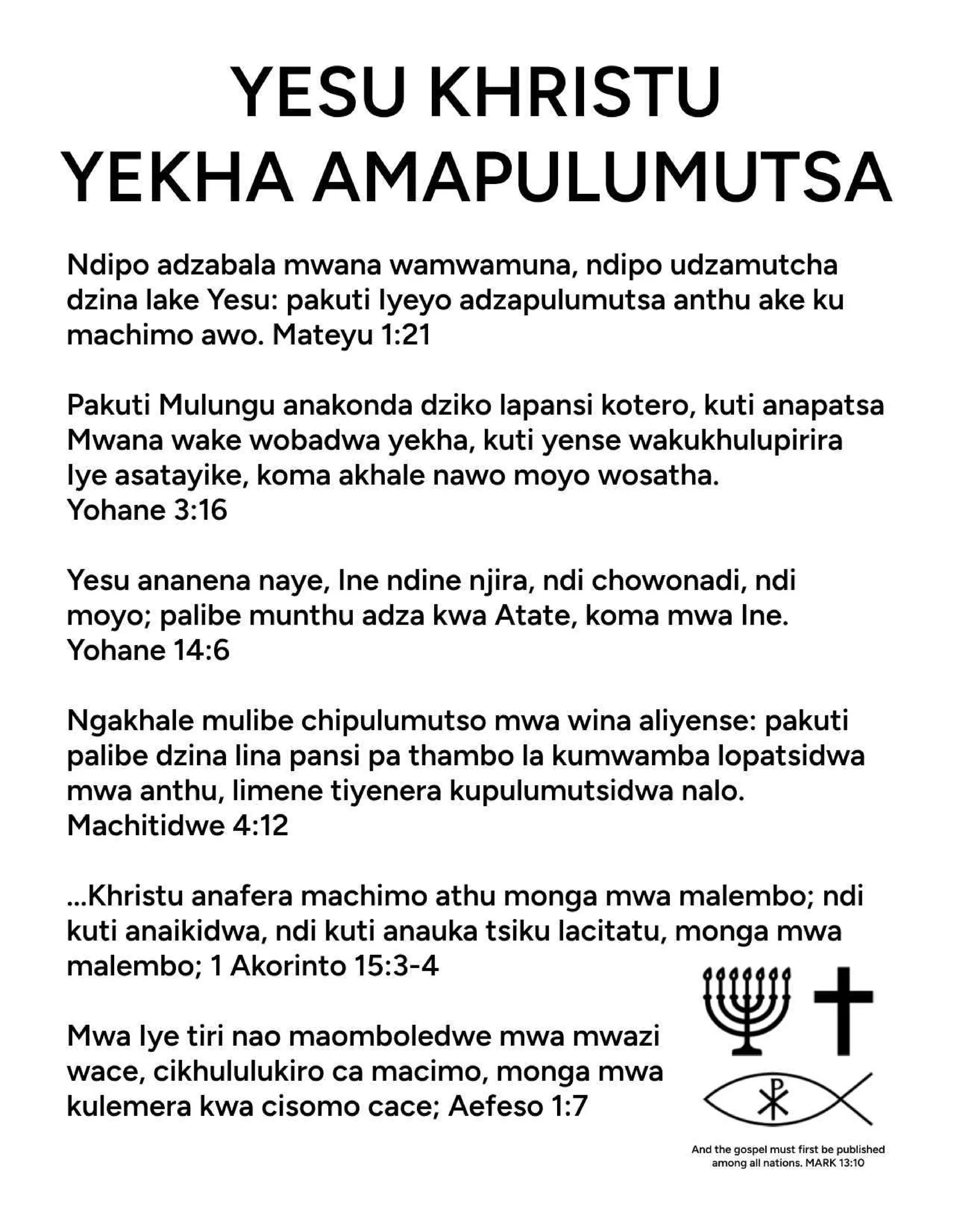 Chewa Chichewa Nyanja Gospel Tract - ONLY JESUS CHRIST SAVES.pdf