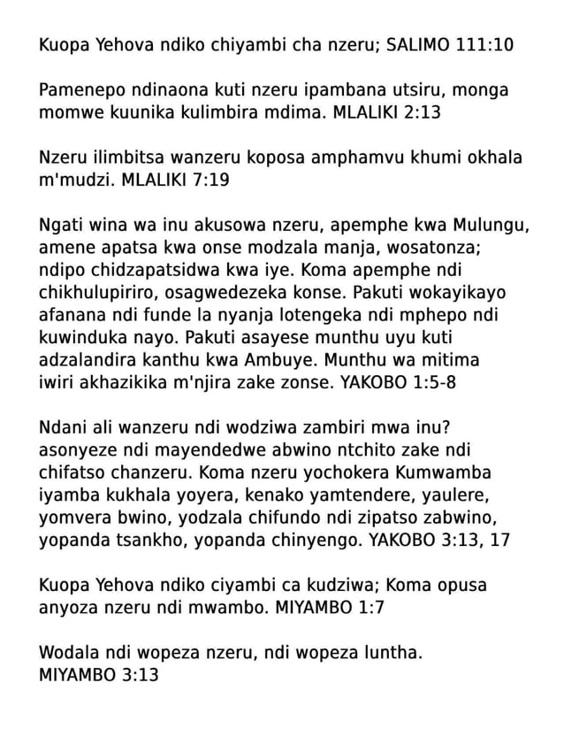 Chewa Chichewa True Wisdom Tract.pdf | Africa Travel | Travel Locations