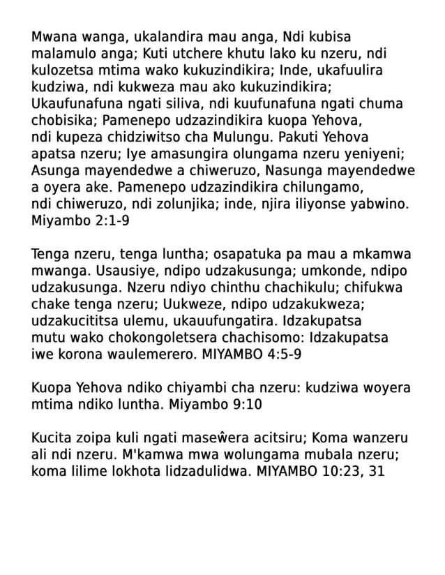 Chewa Chichewa True Wisdom Tract.pdf | Africa Travel | Travel Locations