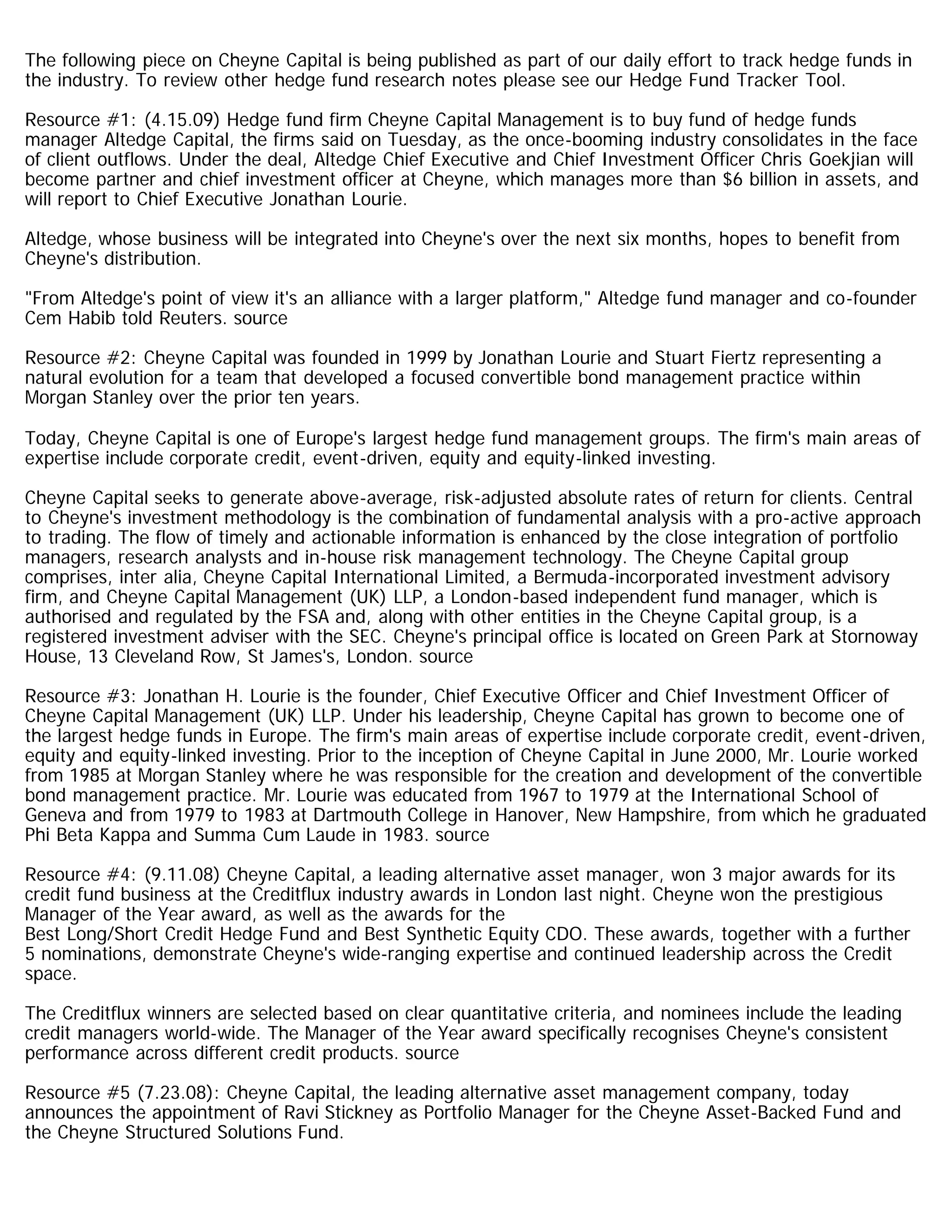 Cheyne Capital Management | PDF