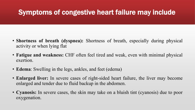 CHF.pptx | Heart and Cardiovascular Diseases | Diseases and Conditions