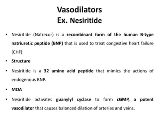 Drugs used in the treatment of Congestive Heart Failure | PDF