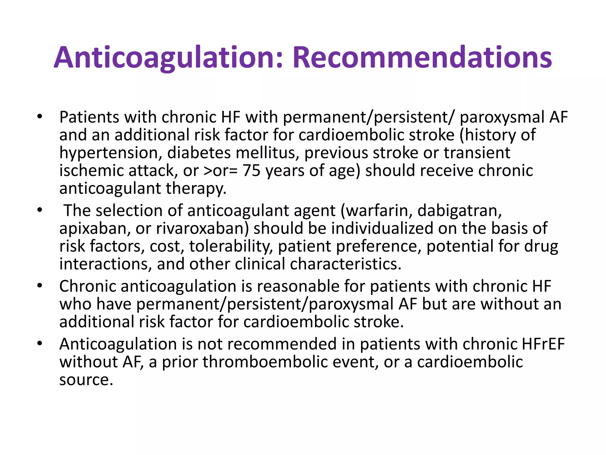 Congestive Heart Failure Latest Guidelines and Recent Advances in Drug ...