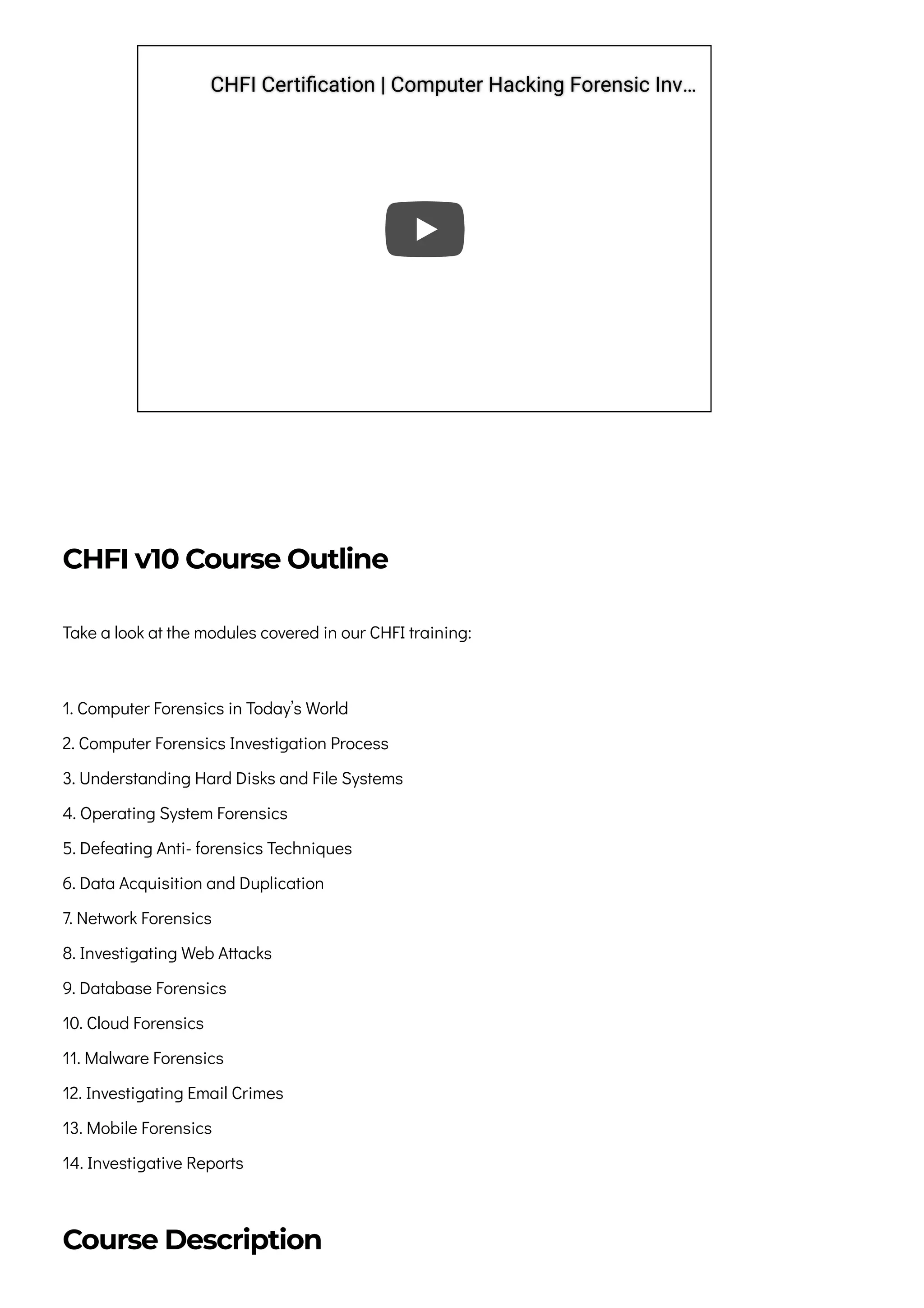 CHFI Certification | PDF