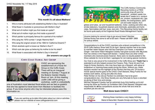 CHGC Newsletter No. 117 May 2016 | PPT